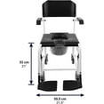 KMINA, Shower Chair with Wheels, Multi-Functional Commode Black ...