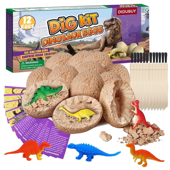 National Geographic Dino Egg Dig Kit, 2 Dinosaur Figures, Science Kit ...