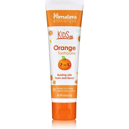 Himalaya Botanique Kids Toothpaste, Orange Flavor to Reduce Plaque and ...