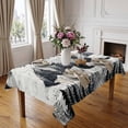 Bear Vintage Forest Pine Tree Table Cloth 52x70in, Waterproof Rectangle ...