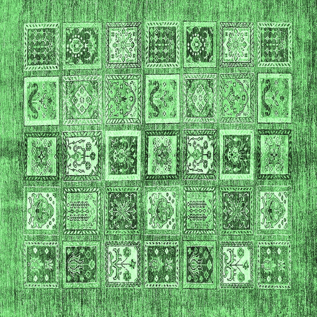 Ahgly Company Indoor Square Abstract Emerald Green Modern Area Rugs, 5 ...