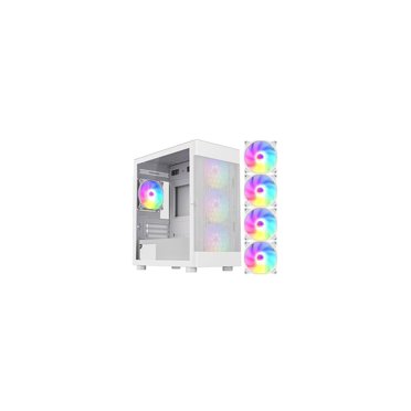 DIYPC White Gaming Computer Case, Micro ATX, USB3.0, Dual Tempered ...