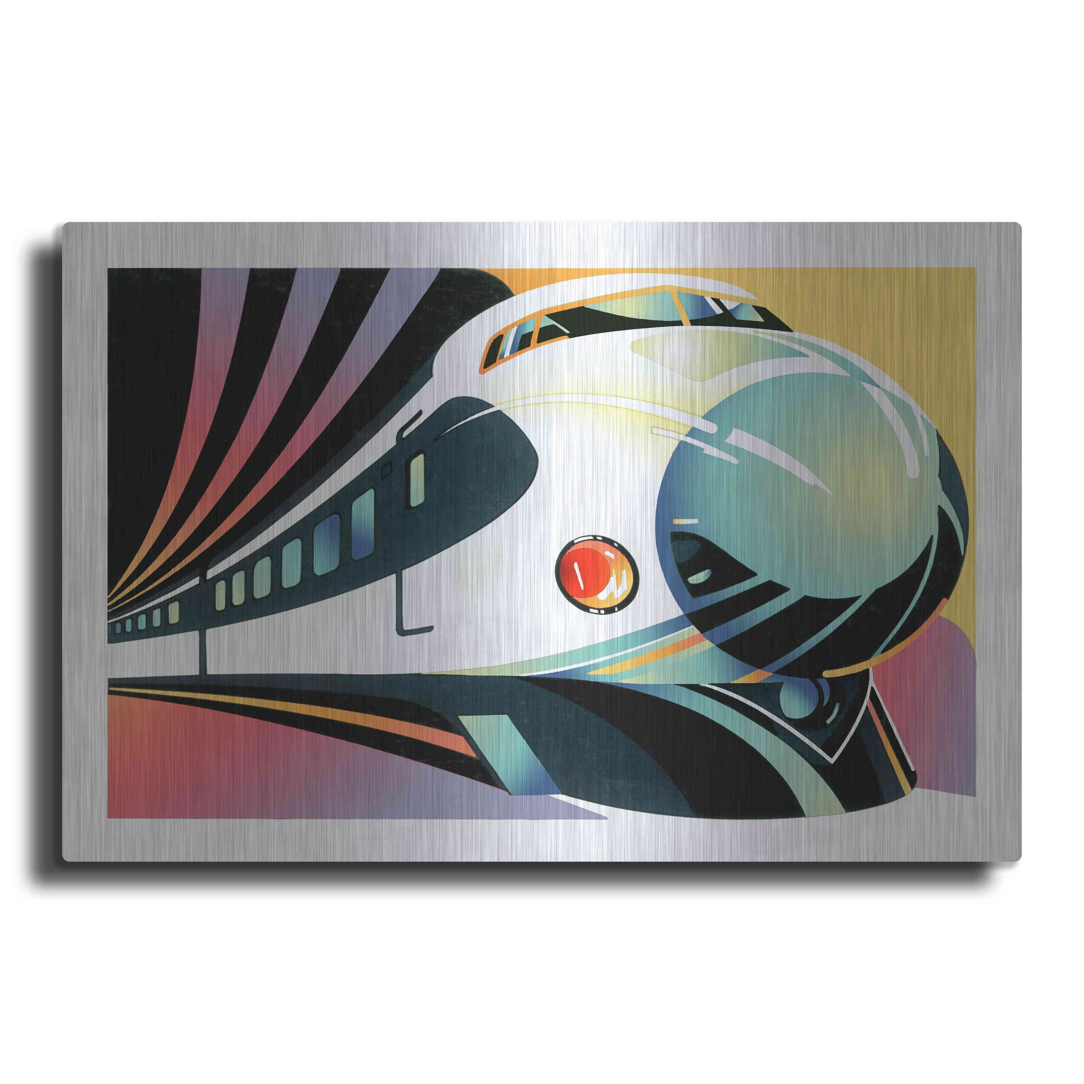 Luxe Metal Art 'Japanese High Speed Train' by David Chestnutt, Metal ...