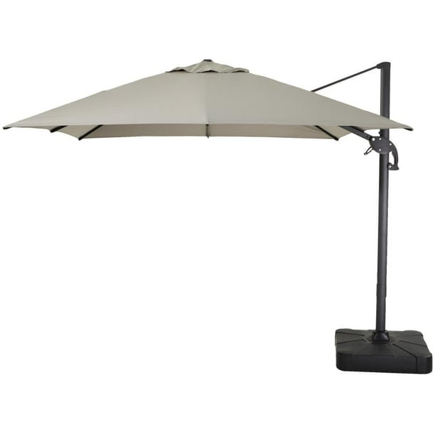 10' Square Offset Umbrella and Base - Grey - Walmart.ca