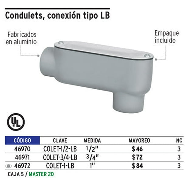 Condulet 1/2' conexión tipo LB, Volteck Volteck Condulet 1/2' conexión ...
