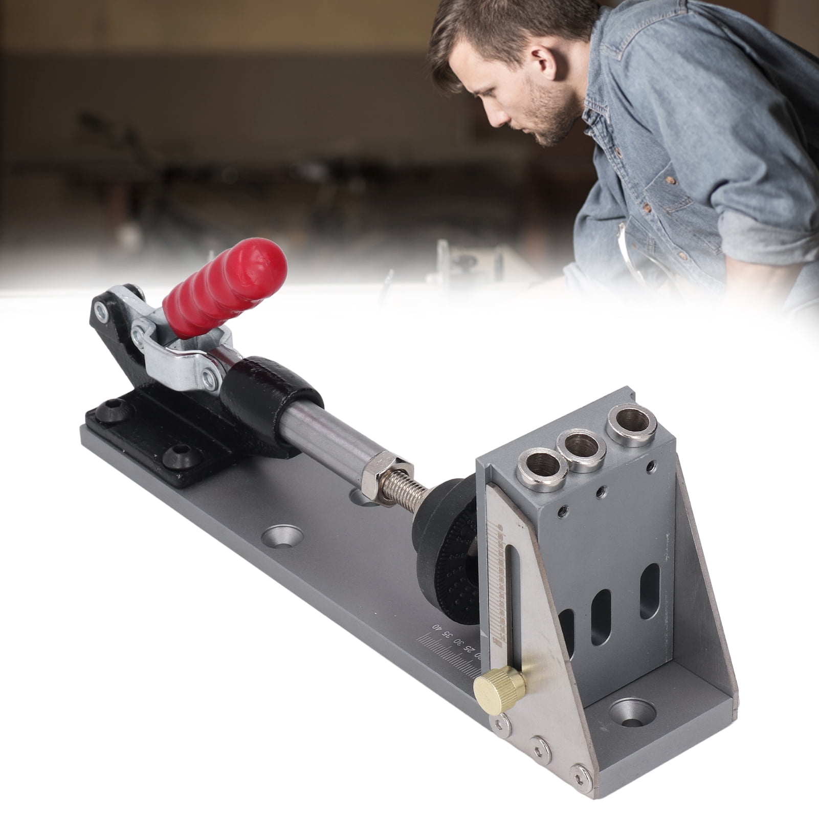 Hole Screw Starter Kit Accuracy Pocket Hole Jig Kit for Cabinet for Connecting Rail