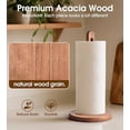 Acacia Wooden Paper Towel Holder Stand for Jumbo Roll - Stylish Kitchen ...