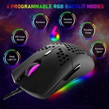 ZIYOULANG Ultralight Wired Gaming Mouse, Lightweight Honeycomb Shell, 4 ...