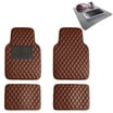 FH Group Diamond Pattern Floor Mats Leather For Car SUV Van Red w/ Gray ...