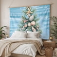 Blue Coastal Christmas Large Tapestry for Bedroom Wall Hanging Tapestry ...