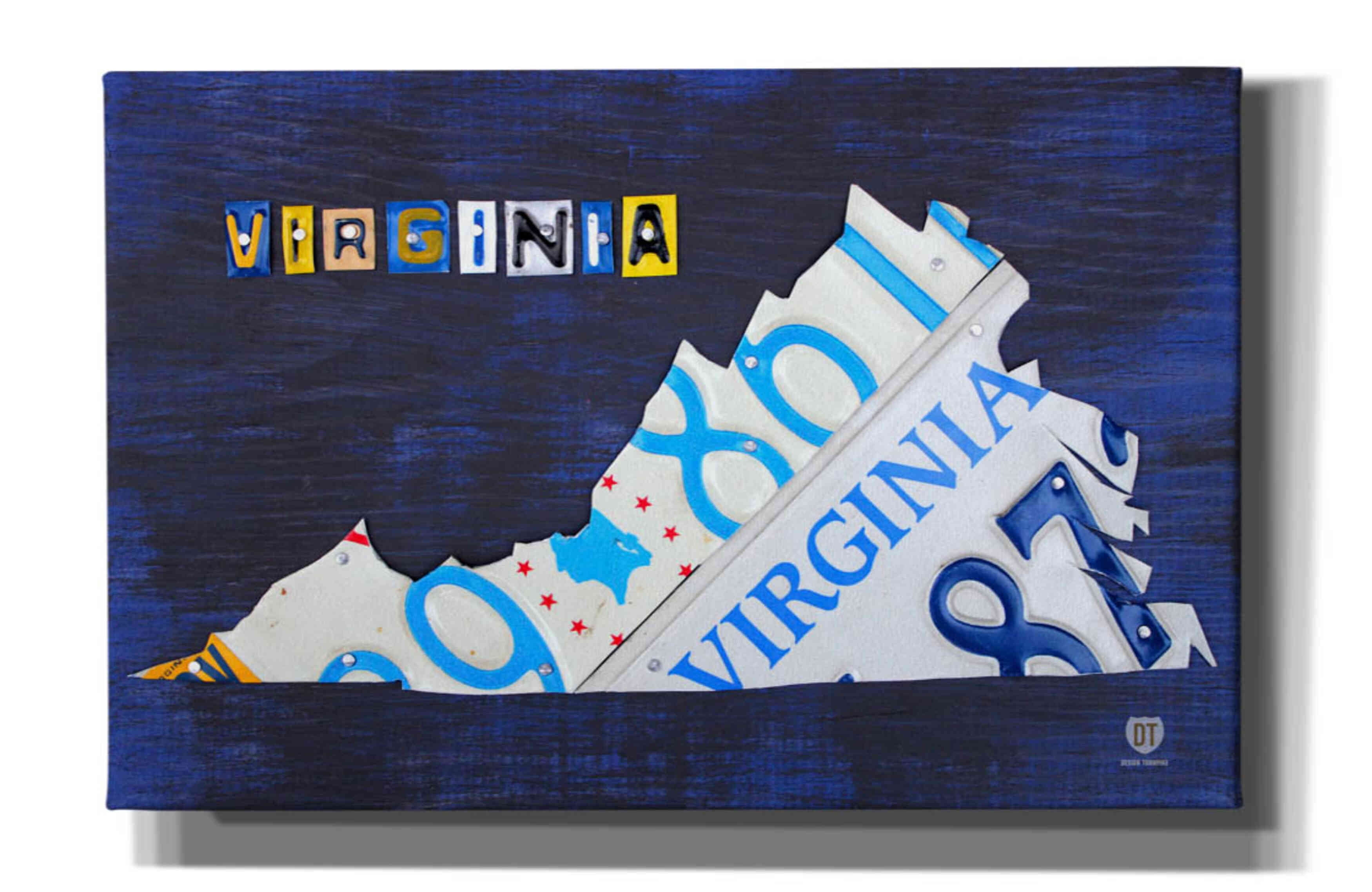 Epic Graffiti 'Virginia License Plate Map' by Design Turnpike, Giclee ...