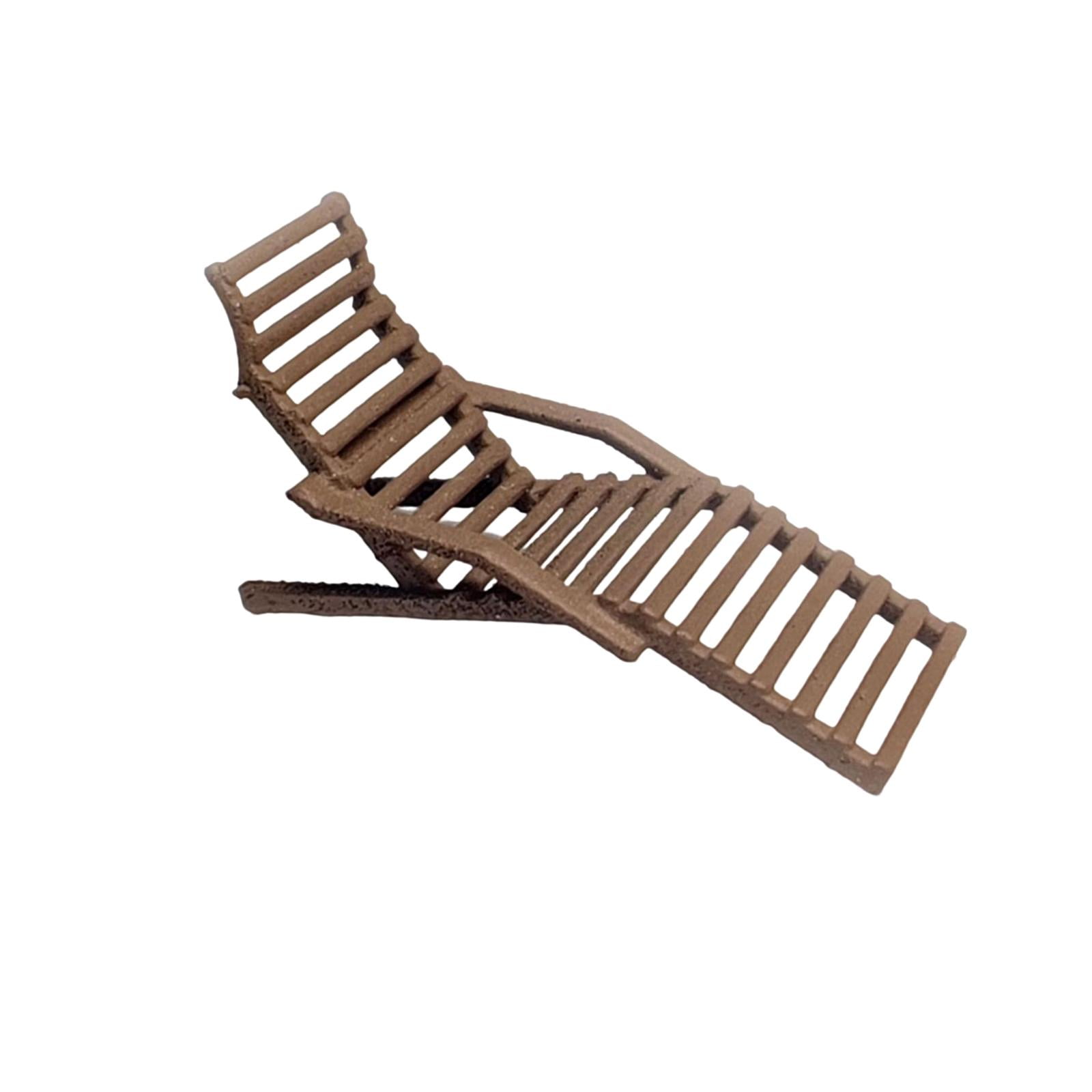 Resin 1/64 Simulation Beach Chair Model Miniature Scene Handpainted ...