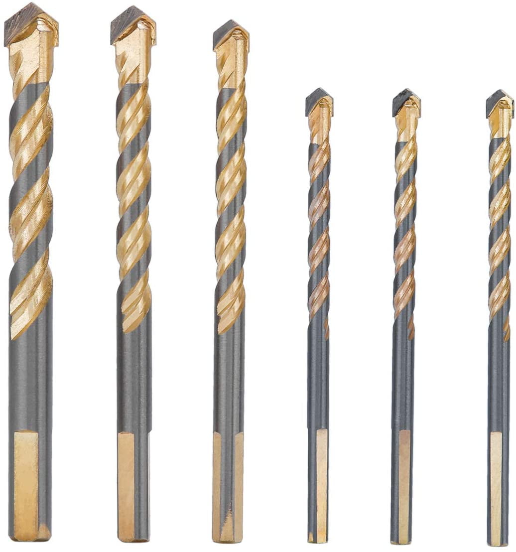 6 Pcs Glass Tile Drill Bit 3 X 6Mm, 8Mm 10Mm 12Mm Ceramic Tile Bit ...