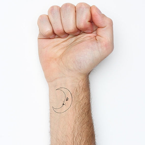 Realistic Crescent Moon Tattoo