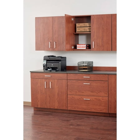 Safco Break Room Breakroom Wall Cabinet, Mahogany/Slate, 30H x 36W x ...