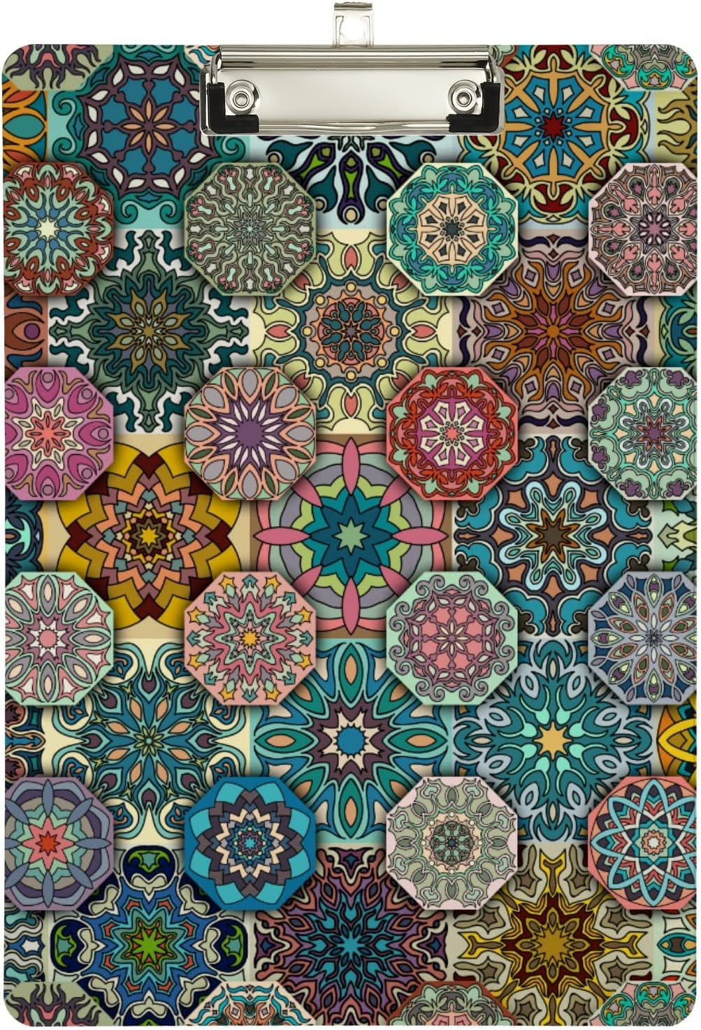 KXMDXA Mandala Pattern Clipboard Hardboard Wood Nursing Clip Board and Pull for Standard A4 ...