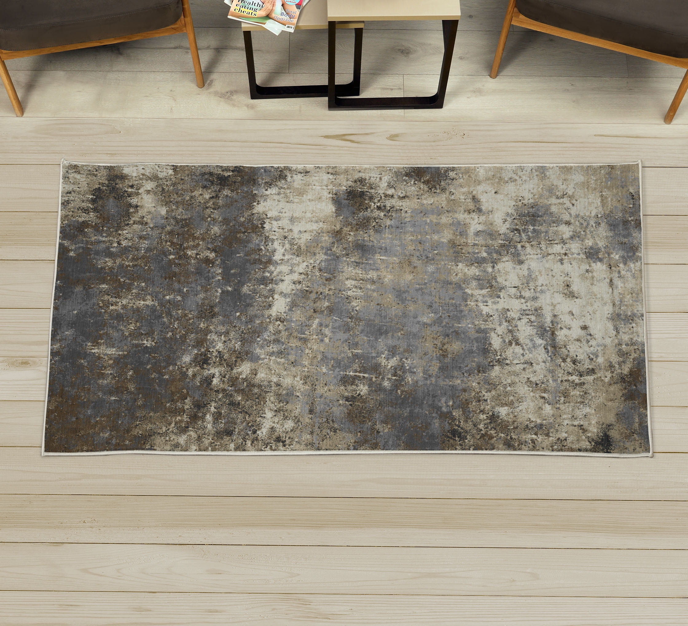 Abstract Decorative Rug, Old Weathered Look Contemporary Style ...