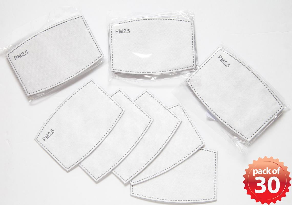 30PCS Adults PM 2.5 Activated Carbon Filter 5-layers Replaceable Insert ...