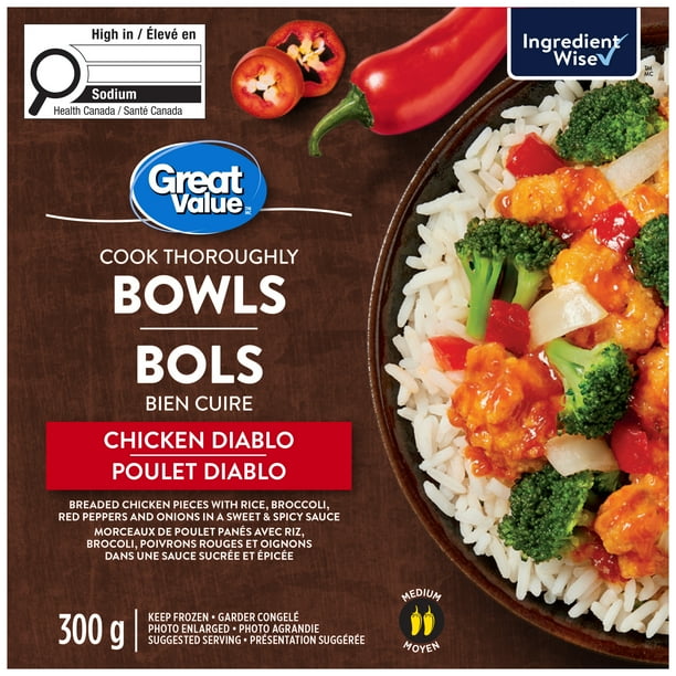 Great Value Chicken Diablo Bowl, 300 g - Walmart.ca