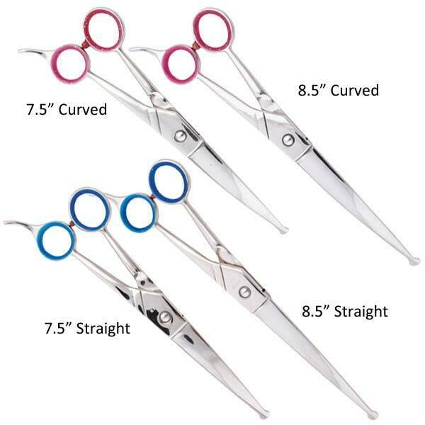 Professional Dog Grooming Shears Ball Tip Straight Curved Choose 7.5 ...