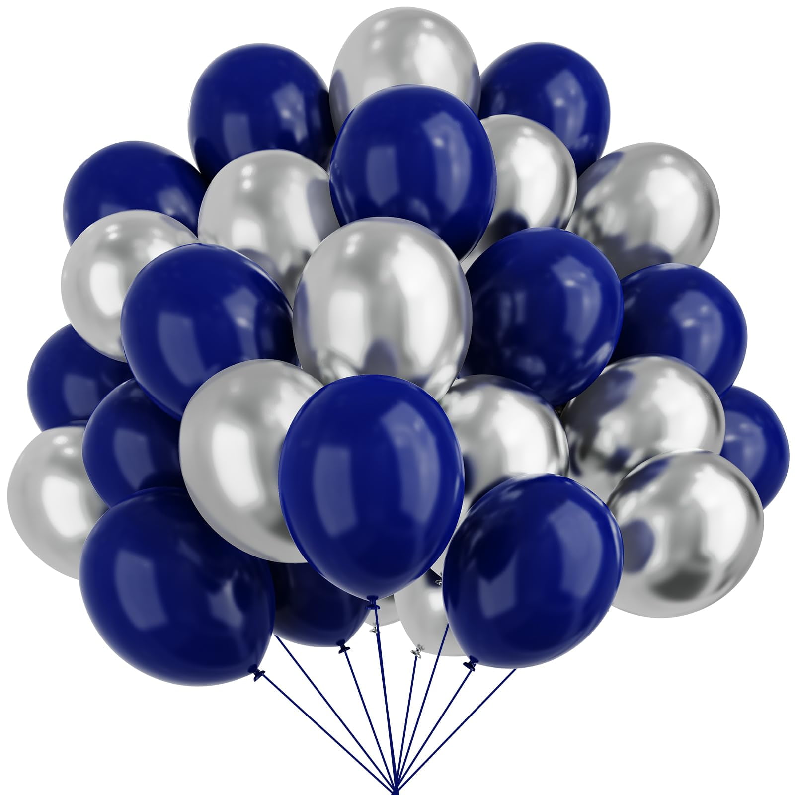 Globos de fiesta YMSZ azules y plateados, 67 unidades, 30 cm, para ...