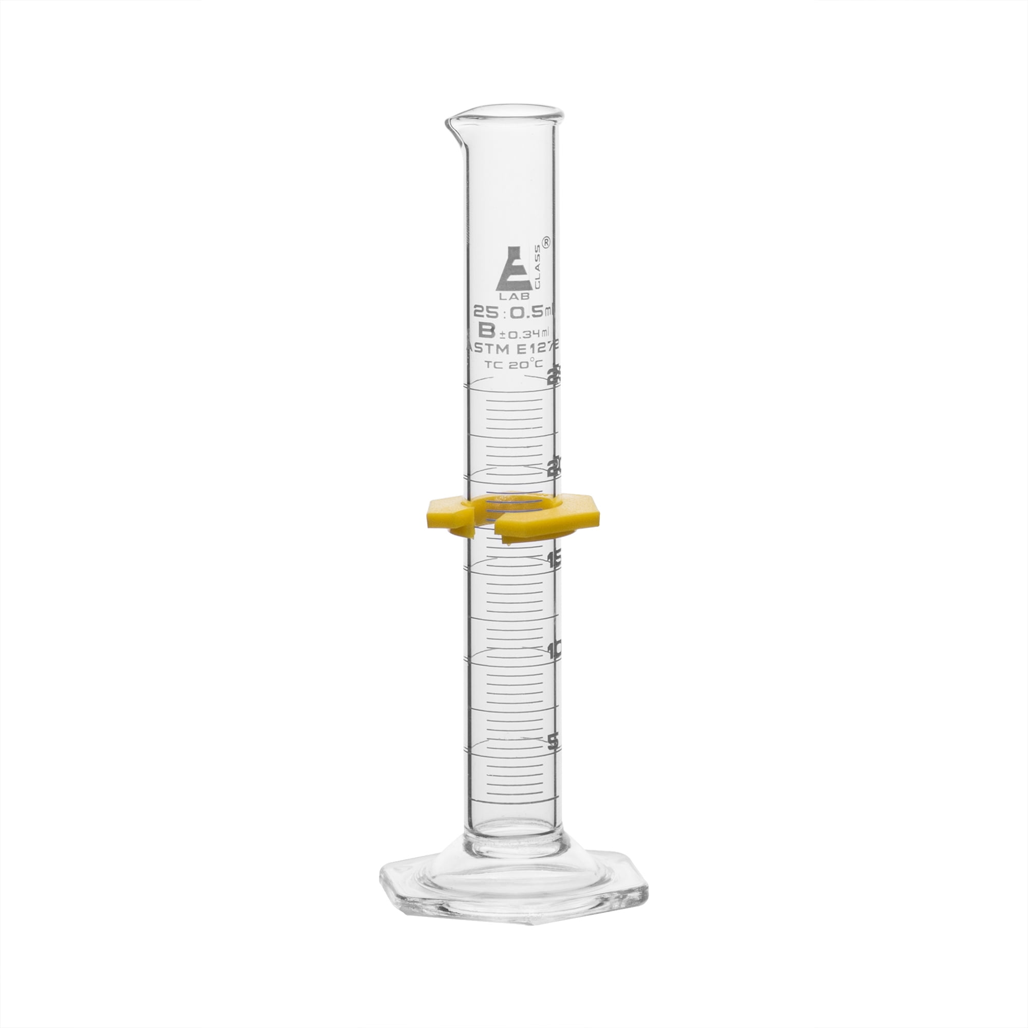Measuring Cylinder, 25ml - ASTM, Class B Tolerance ±0.34ml - Protective ...