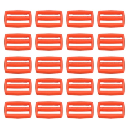 1 Inch Tri-Glide Slide Buckles Webbing Strap Fastener, Orange, 50 Pack ...