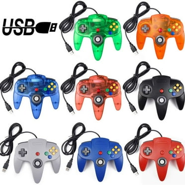 USB 2 Pack Classic Nintendo 64 Controller N64 Wired USB PC Game Pads ...