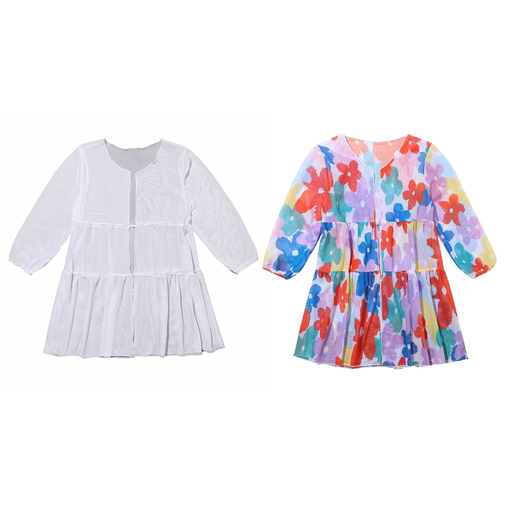 Bis Girls Long Sleeve Kids Beach Coverups Swimwear Cover-ups Wraps ...