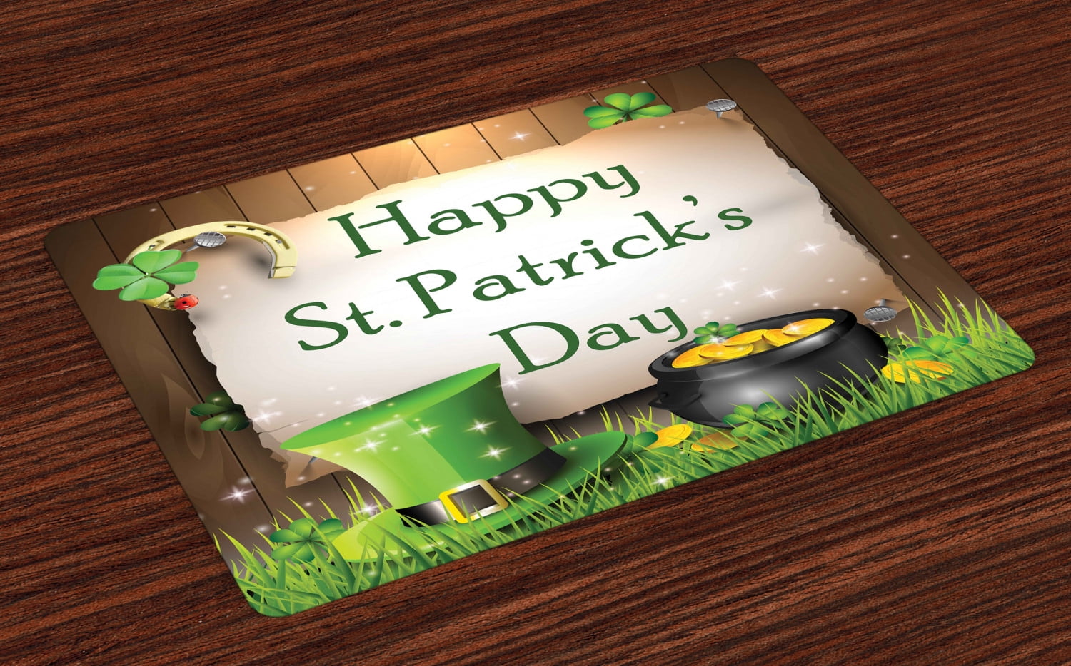 Ambesonne Irish Place Mats Set of 4, St Patricks Day, Standard Size ...