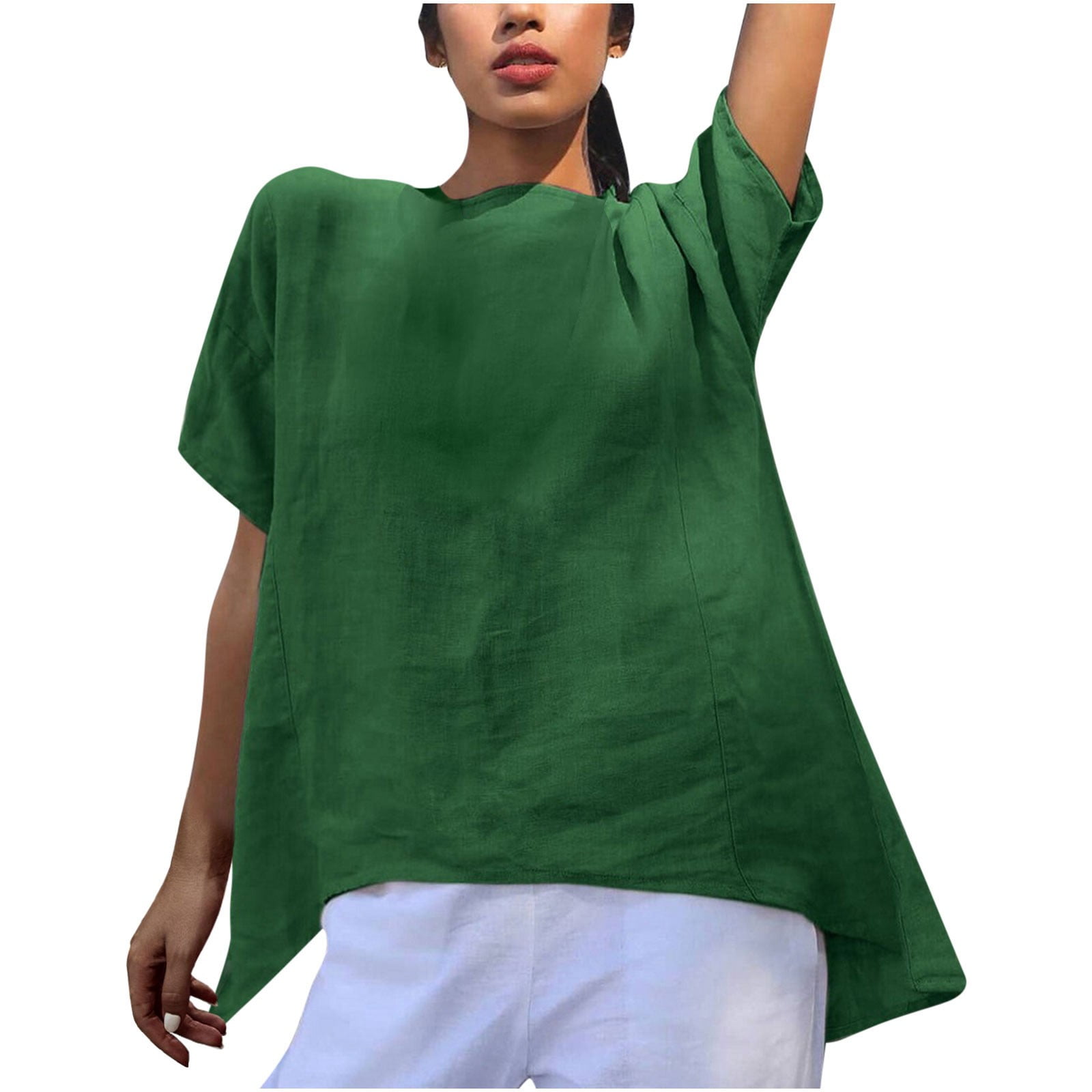 Click here for Aherbiu Plus Size Tops For Women Cotton Linen High... prices