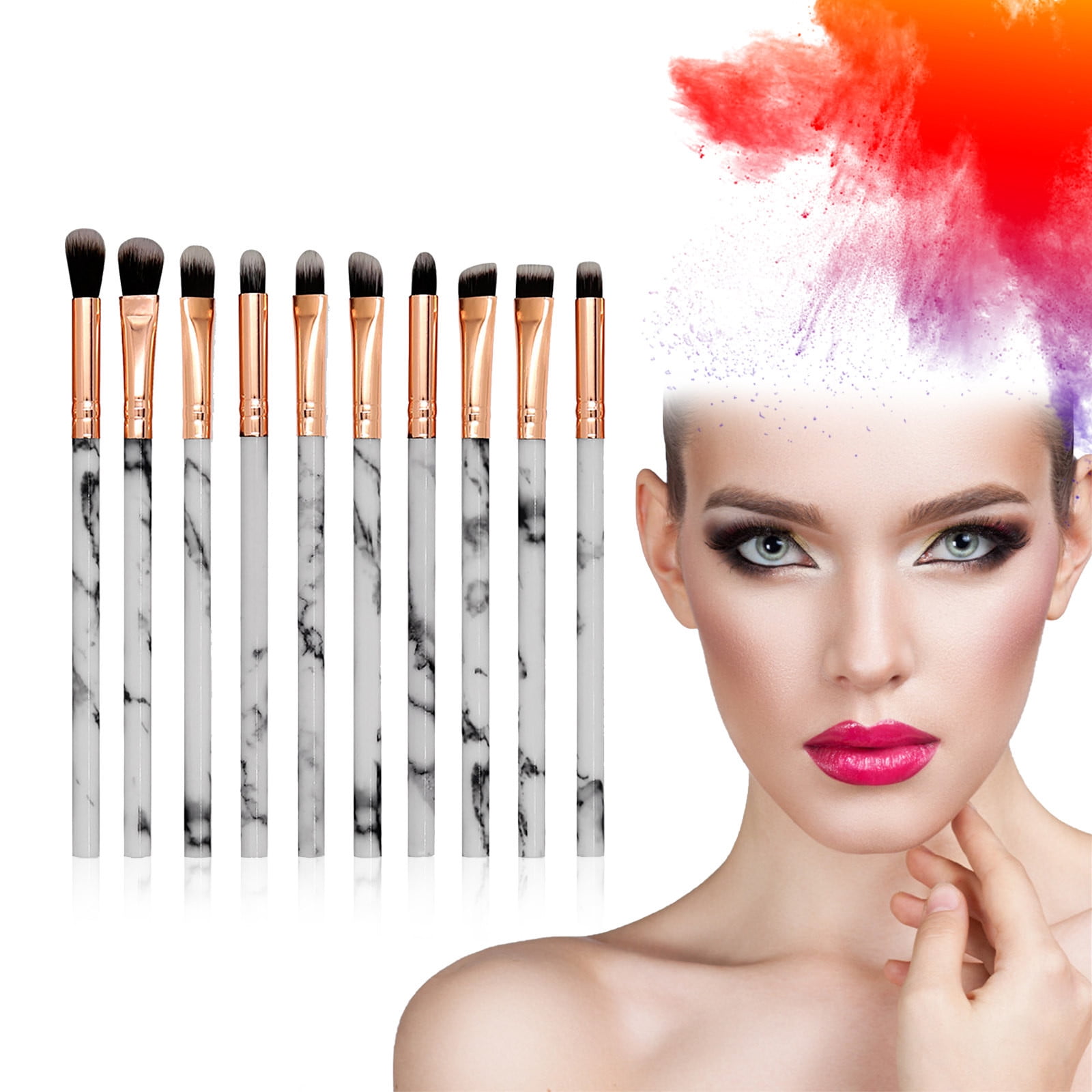 Pstuiky Blush 10pc Portable Makeup Brush Set  Brush  Eye Shadow Brush Set Sale 5.51×3.94×0.39