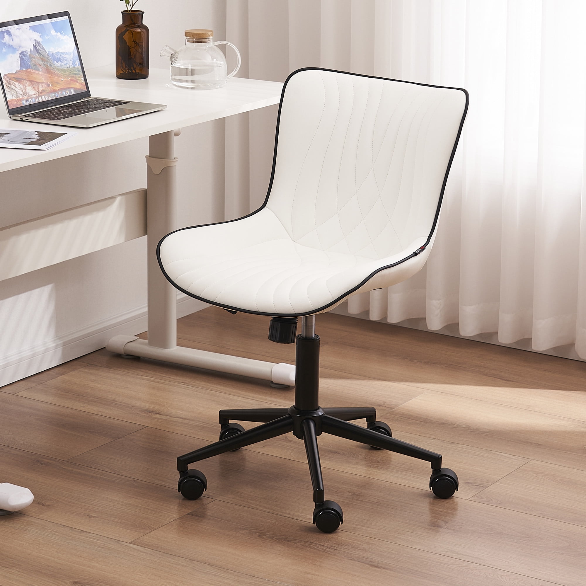 YOUNIKE Modern Office Chair with Wheels Adjustable Ergonomic Desk Task ...