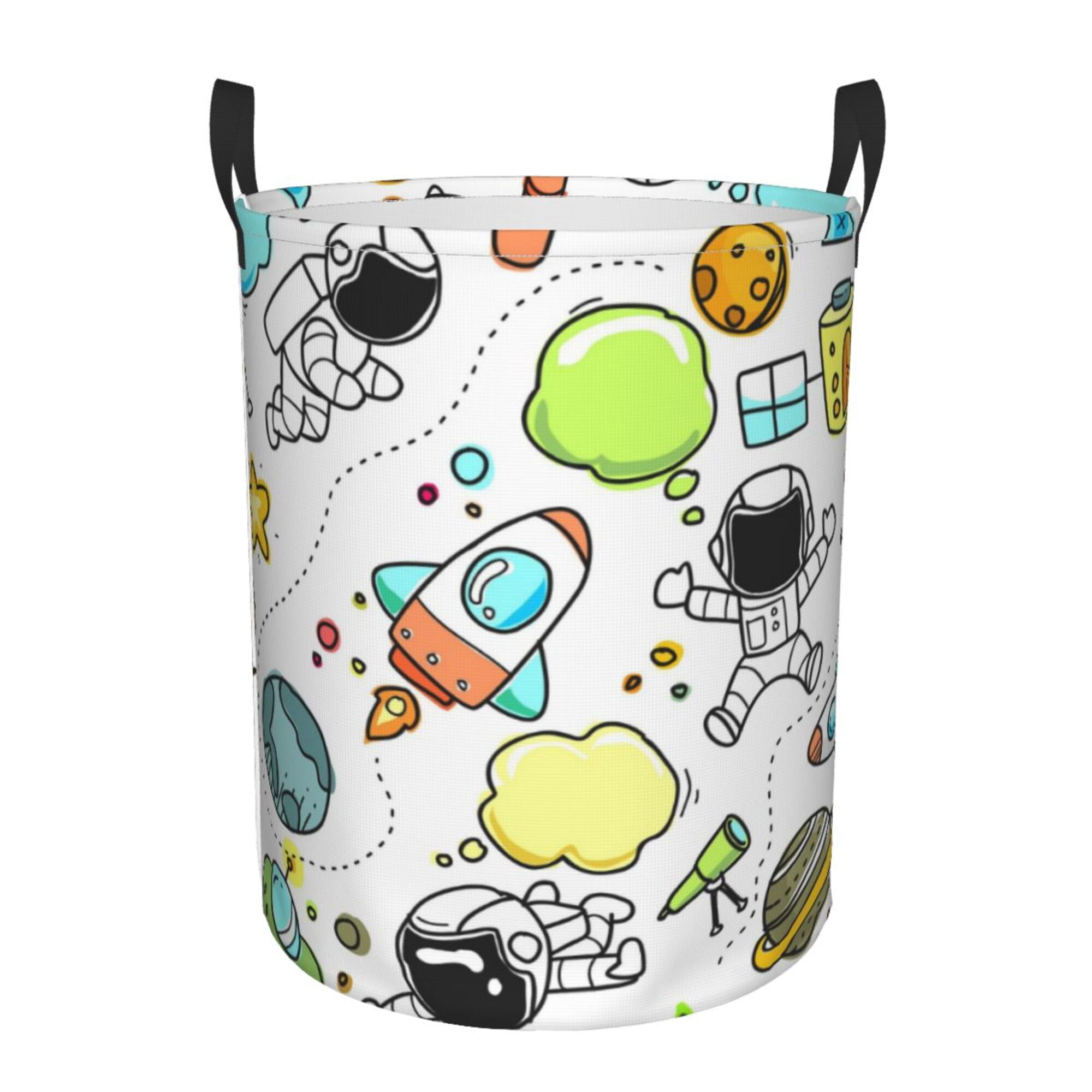 DouZhe Waterproof Collapsible Large Laundry Baskets, Space Ship Sketch ...