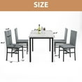 uhomepro 5pc Kitchen Dining Table Set, Marble Top, Metal Frame, 4 ...