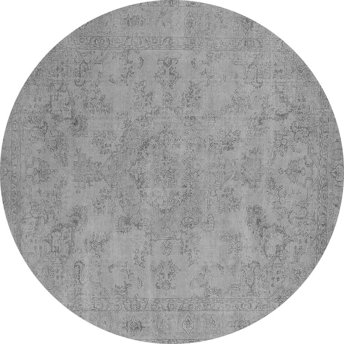Ahgly Company Indoor Round Oriental Gray Industrial Area Rugs, 5' Round ...