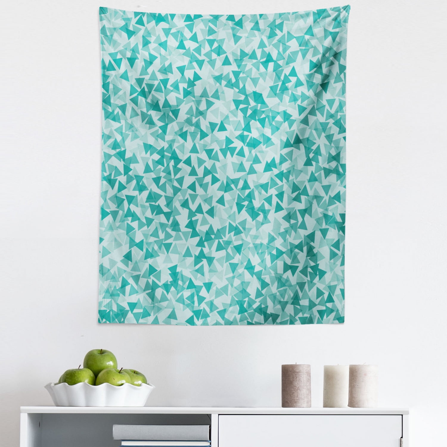 Turquoise Tapestry, Abstract Triangle Shape in Modern Contemporary ...