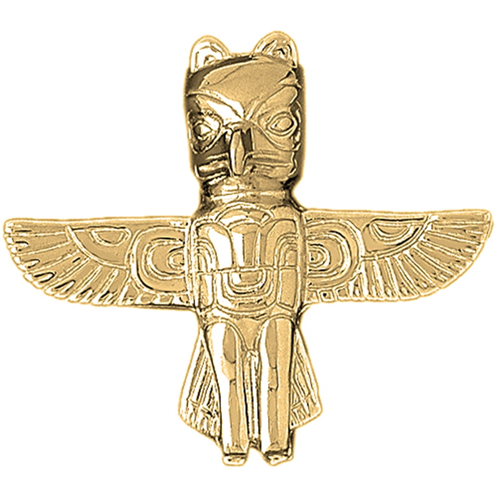 18K Yellow Gold Totem Pole Pendant - 40 mm - Walmart.com