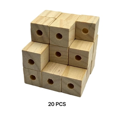 Unfinished Wood Cubes 2-inch, Pack of 10 Large Wooden Cubes for Wood ...