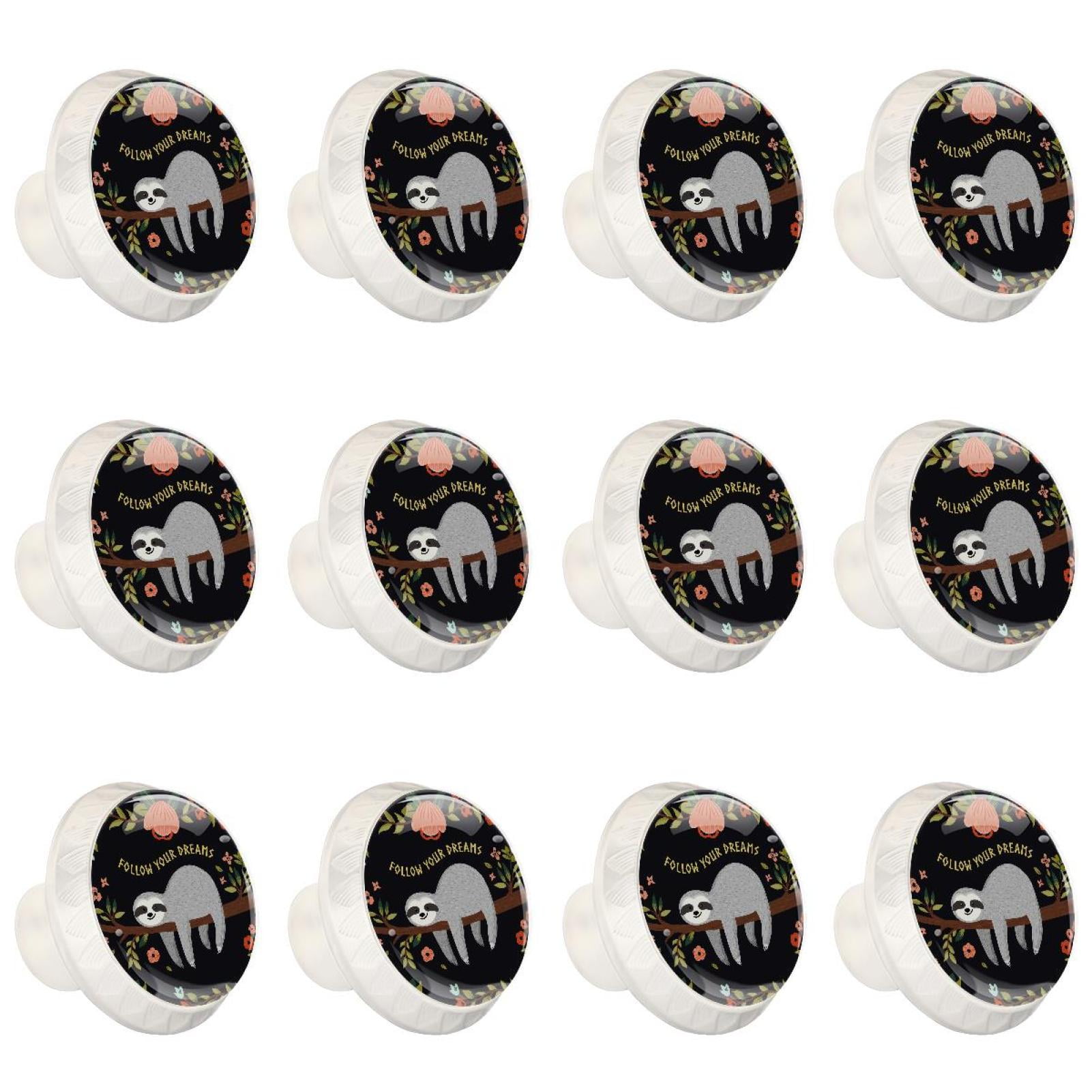 12 Pcs Sloth Follow Your Dream Knobs for Kitchen Cabinet Cupboard ...