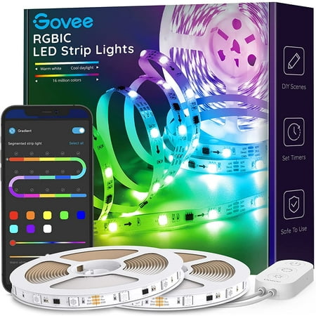 Merek 32.8ft LED Strip Lights RGBIC App Control, Light Strip with ...