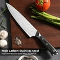 8 Inch Chef Knife, Kitchen Knife with Sharpener and Finger Guard ...