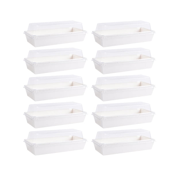 GROWTH TANK 10 Pack Paper Food Boxes with Clear Lids Bakery Take Out ...