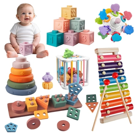 Screw Block Toy- Kids Wooden Manipulative with Screws and Screwdriver ...