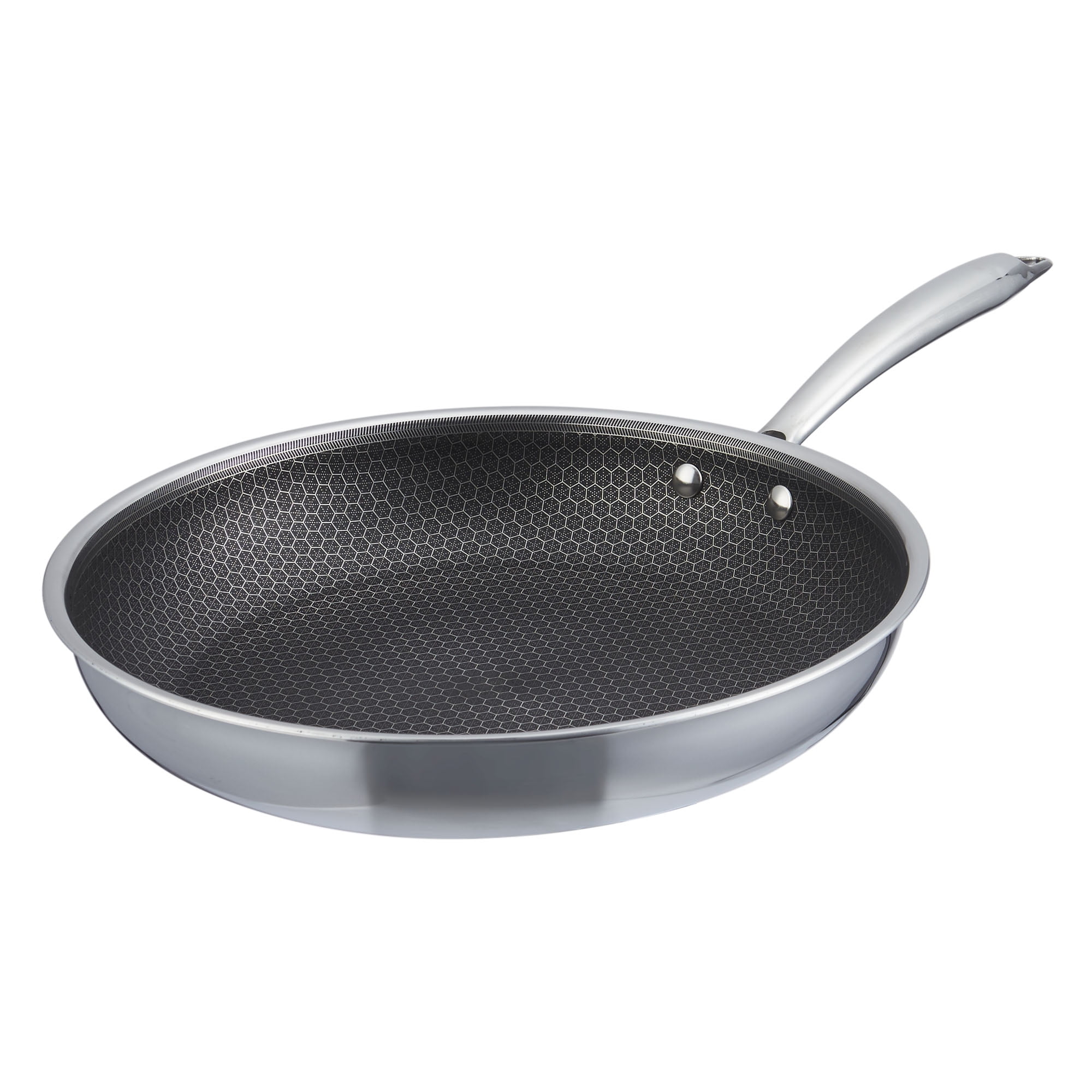 Mainstays 12 in. Honeycomb-Clad Stainless Steel Non-Stick Skillet ...