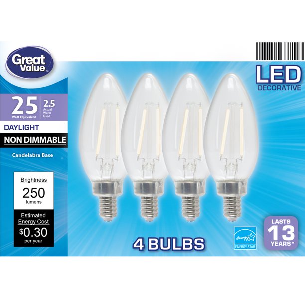Candelabra 25W Bulbs