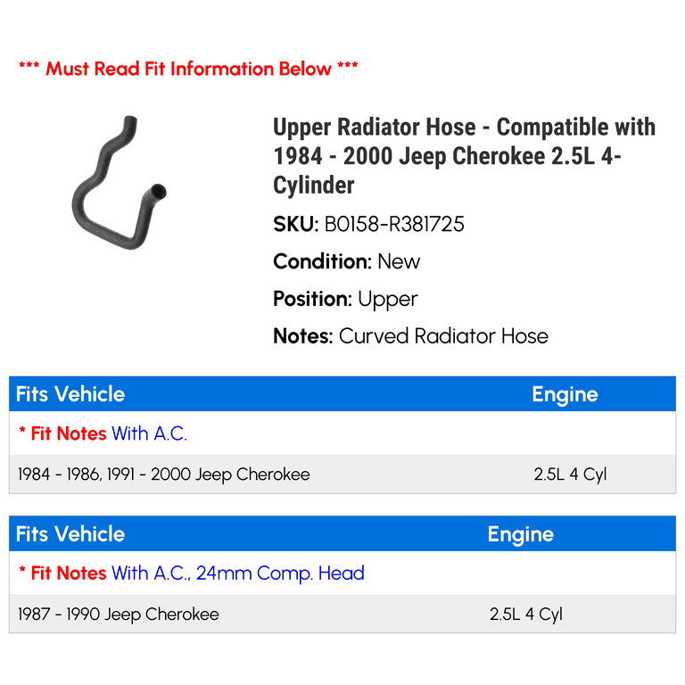 Upper Radiator Hose Replacement 1995 Jeep Cherokee Buying Store | ids ...