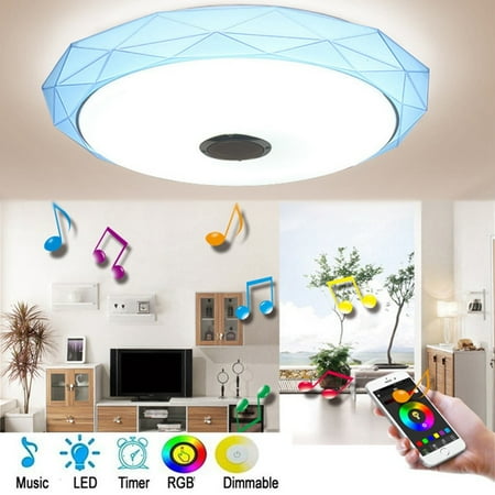 15.7'' LED Music Ceiling Light With h Speaker 24W, APP Control Dimmable ...