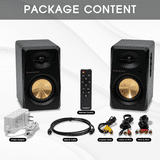 Prosonic 80W Bluetooth Bookshelf Speakers with Multiple Inputs & Remote ...