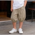 Baby Single and Toddler Boys Cotton Linen Capri Pants, Elastic Waist ...